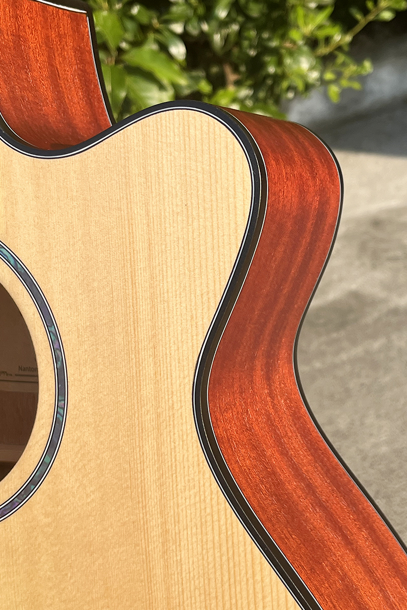 OM Style Solid Spruce Top Sapele Body Matt Cutaway Acoustic Guitar ...